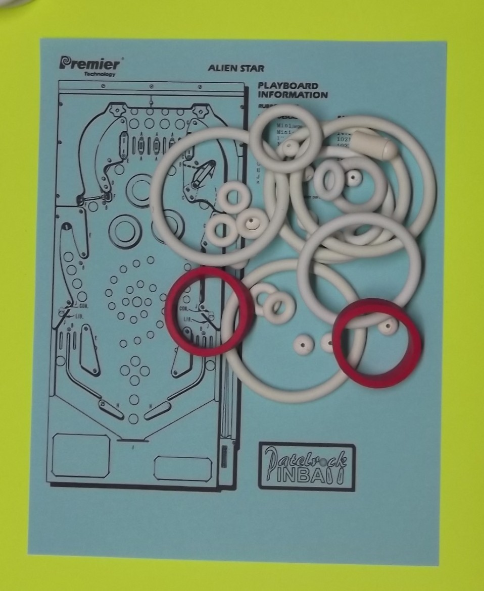 1984 Gottlieb / Mylstar Alien Star Pinball Machine Rubber Ring Kit | eBay