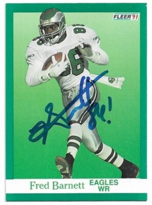 FRED BARNETT Autographed Signed 1991 Fleer card Philadelphia Eagles COA ...