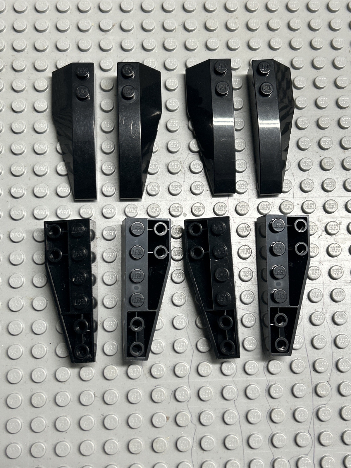 Lego 4 [2-Pair] 2x6 Black Sloped and Tapered Nose Bricks Top and Bottom ...