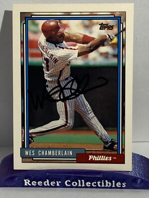 1992 Topps #14 Wes Chamberlain Philadelphia Phillies In Person ...