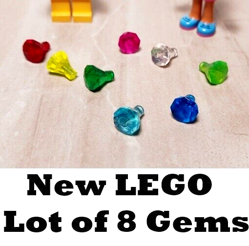 New LEGO Jewel Set Gems Lot of 8 Unisex Colors Girl Boy Translucent ...