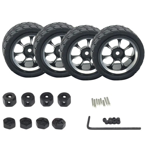RC Wheel Rims and Tires Kit for Wltoys 124016 124017 124018 124019 1/12 ...
