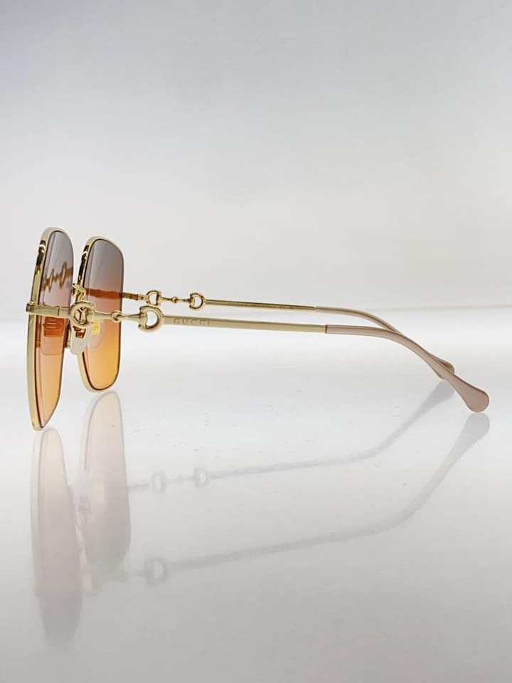 GUCCI Sunglasses GG0879S 004 size 61 Gold Frame Gradient Lens in Case ...