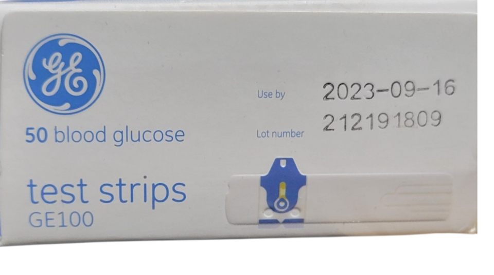 GE100 Blood Glucose Test Strips 50 Count SEALED with Patented Gold ...