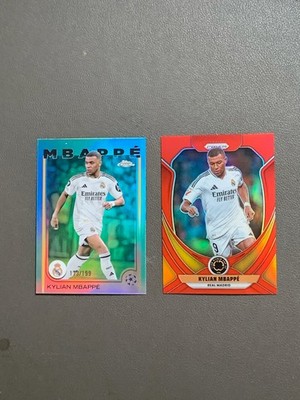 2025 Topps Chrome Prizm Club World Cup Kylian Mbappe Red Aqua Refractor ...