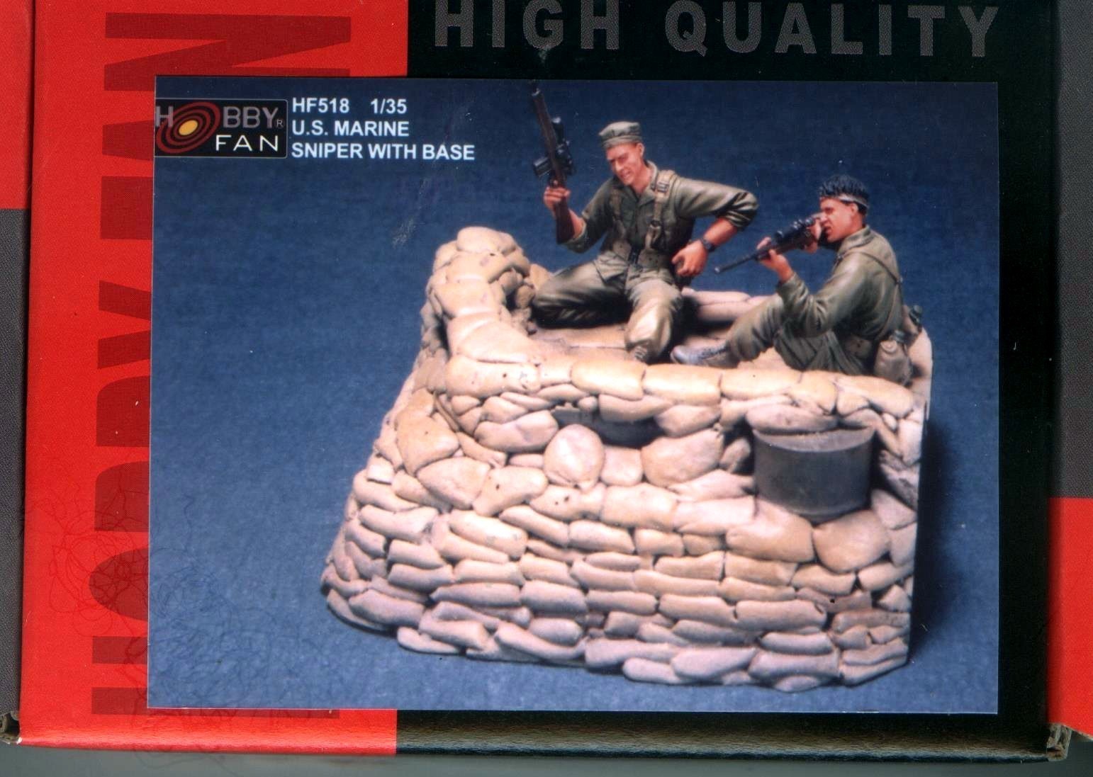 Hobby Fan 1/35 HF-518 US Marine Sniper (Vietnam War) - 2 Figures w/Base ...