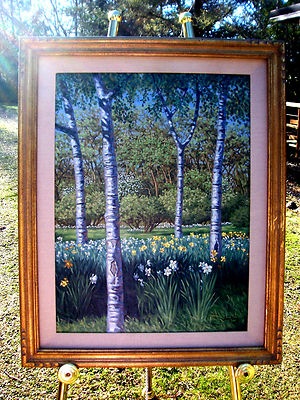 JON NAGY CALIFORNIA MODERN LANDSCAPE BIRCH FOREST PARK FLOWER OIL ...