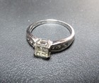 Sterling Silver CZ Diamond Square Head Set Shoulders Ring Size O 1/2 ...