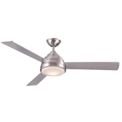 Wind River Fans Neopolis Stainless Steel 52" Ceiling Fan, White Glass ...