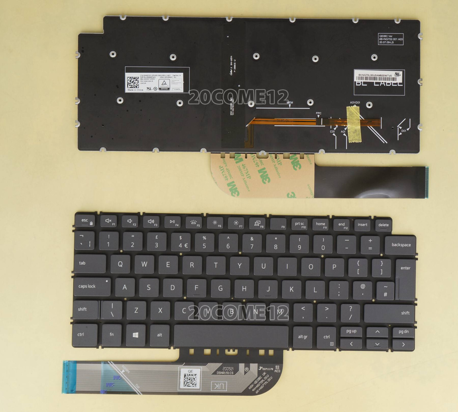 New for DELL Inspiron 5390 5391 5490 5498 5493 5494 7391 Keyboard ...