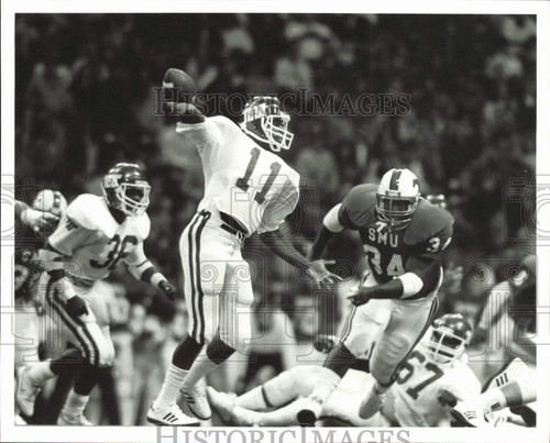 1984 Press Photo Anthony Gulley, Mike Wells During Football Game, SMU ...