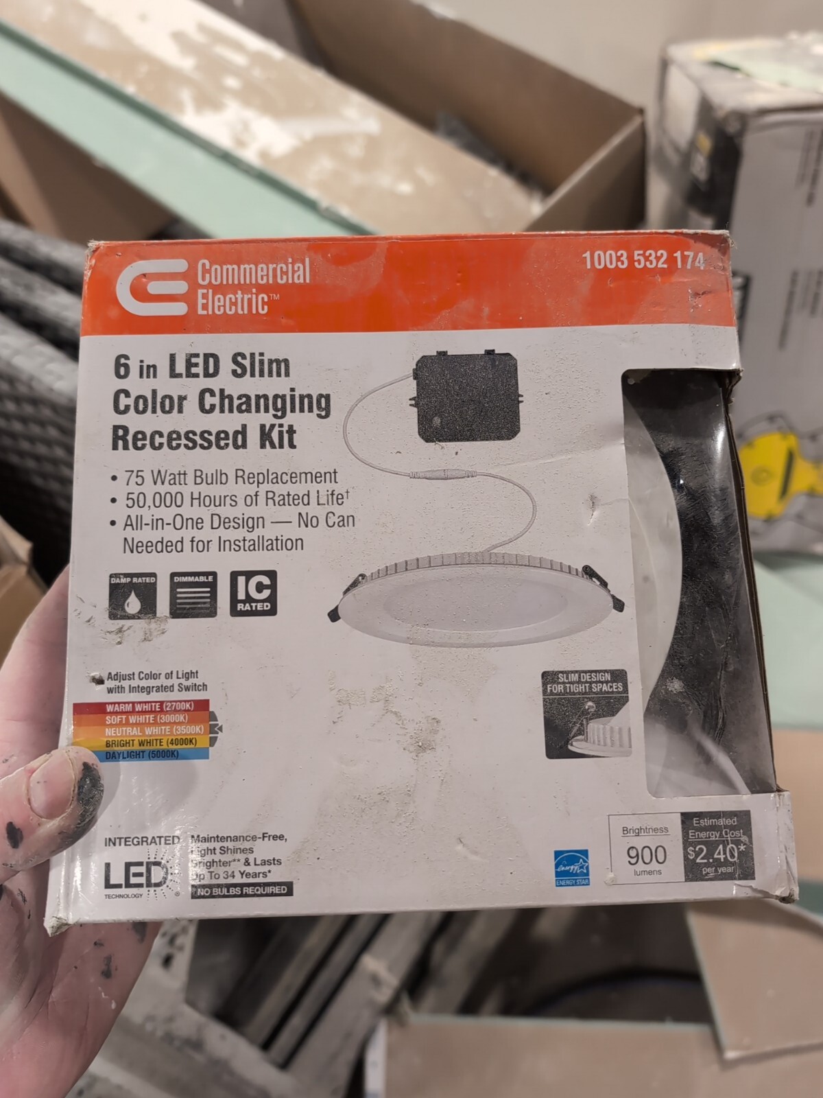 Commercial Electric Slim 6 in. Color Selectable Canless LED Recessed ...