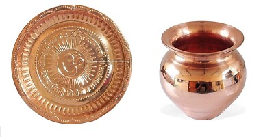Lota Jal Patra & Copper Naksi Pooja Thali For Hindu Pooja Patra Combo ...