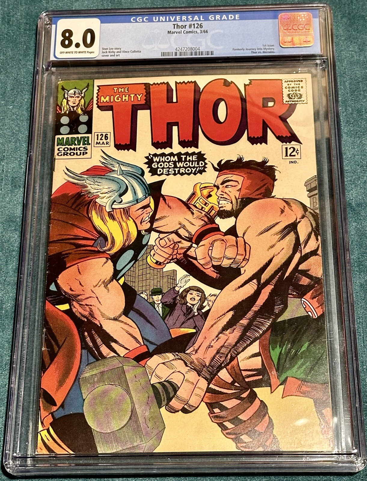 Thor #126 CGC 8.0 (1st Issue Thor in title) Thor vs Hercules STAN LEE ...