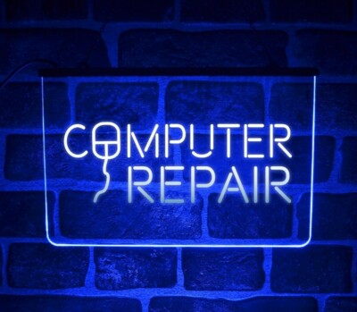 Computer Repair LED Neon Light Sign | Laptop Shop Hanging Window Open ...