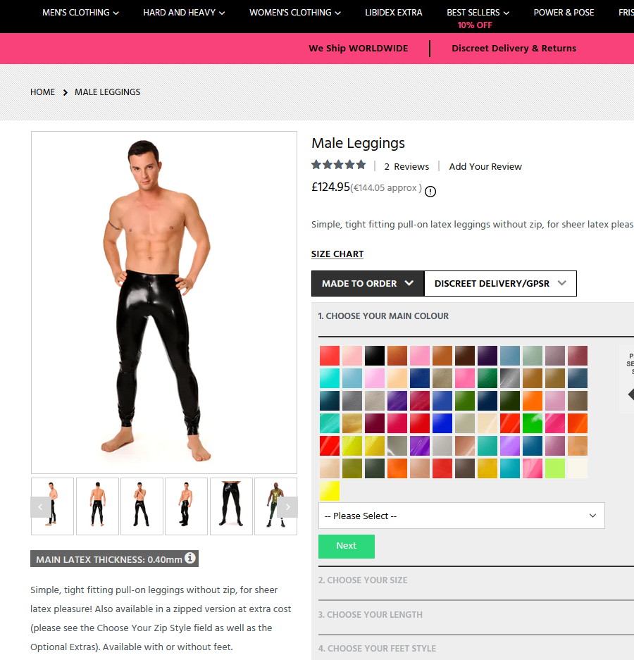 NEU - Libidex Latex Leggings Gr. XL NP €179,- Herren passt zu Catsuit ...