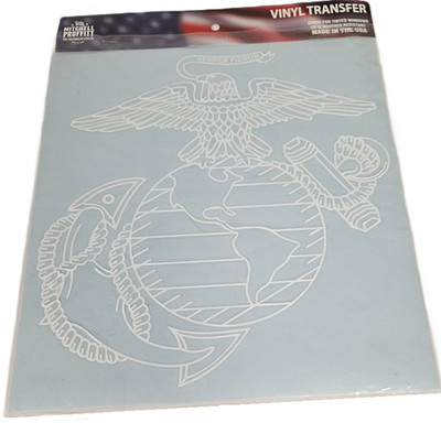 USMC Marines Vinyl Window Transfer Decal (corner creased outside white ...