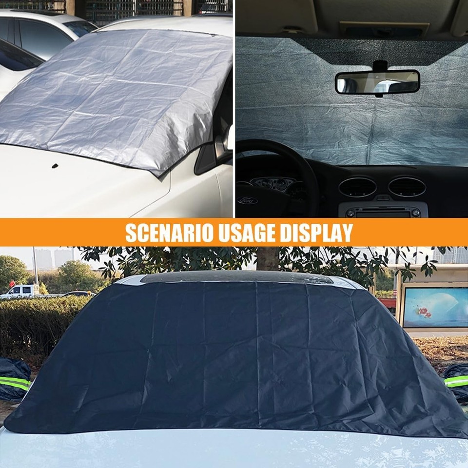 Winter Car Windshield Snow Cover Sun Shade Dust Rain Ice Frost Guard ...