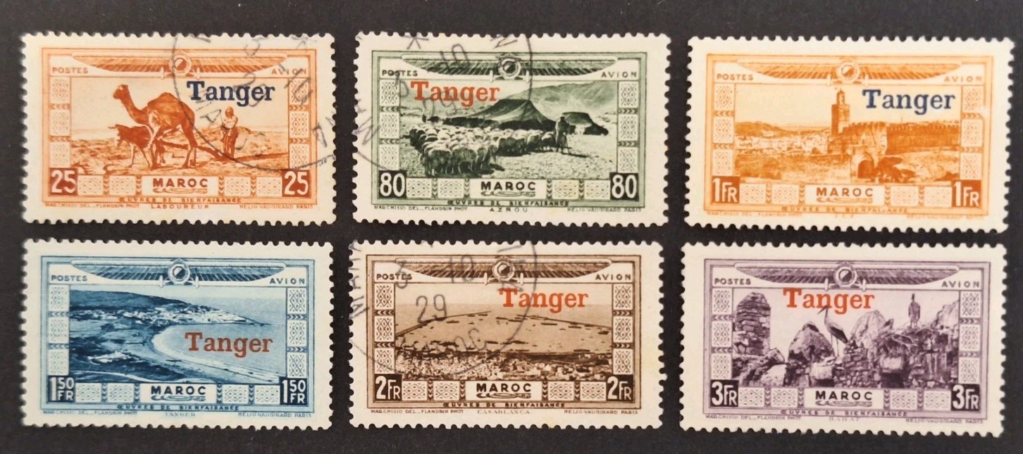 French Post Offices in Morocco 1928, "Air" 6x Stamps Optd. "Tangier" Mh ...