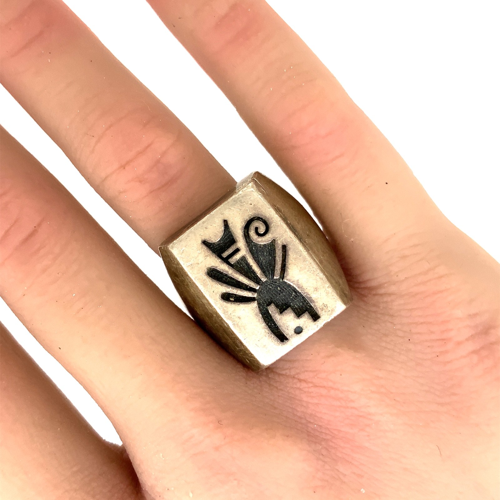 Vintage Trinidad Lucas Hopi Sterling Silver Tribal Ov… - Gem