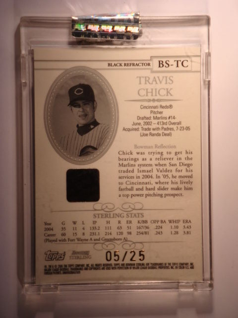 2005 Travis Chick Bowman Sterling Auto Uncirculated Black Refractor# ...