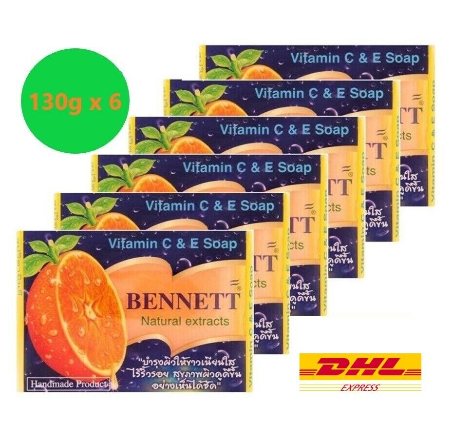6 x BENNETT Soap Vitamin C & E Natural Extracts Anti-Aging Skin Soap ...