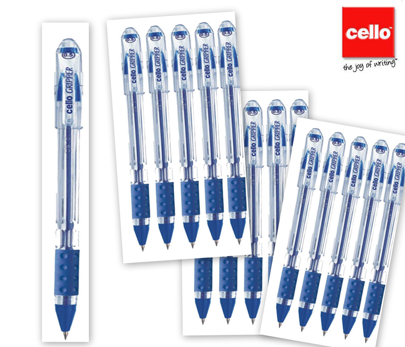 40 X Cello Gripper Blue Ink Ball Pen - Original Brand New Blue Ball ...