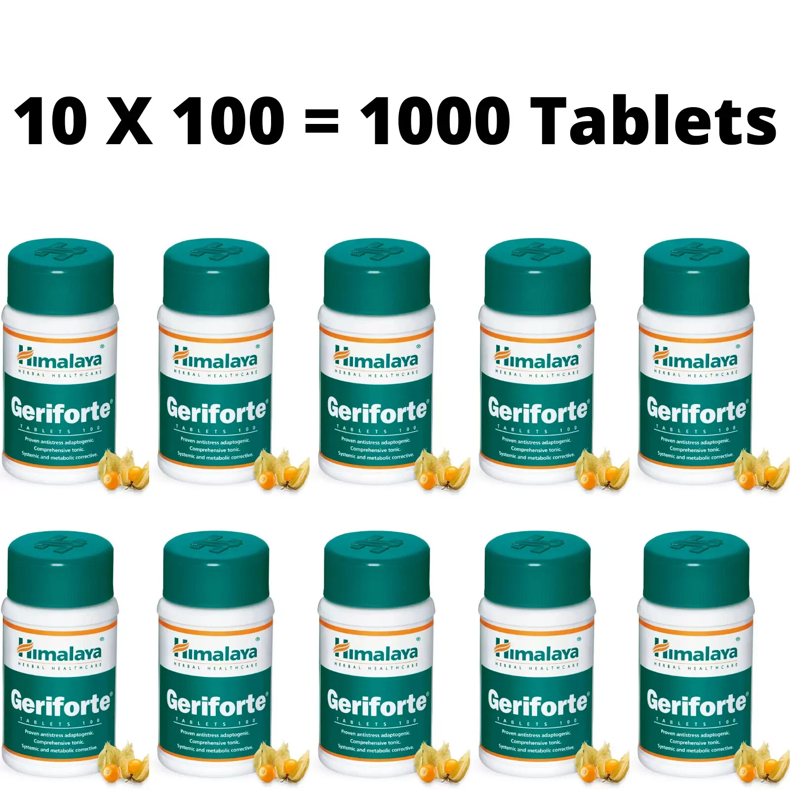10 X Himalaya GERIFORTE 1000 Tabs Antistress with Antioxidants Exp May ...
