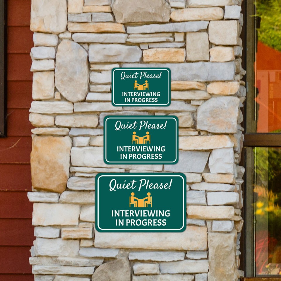 Classic Framed Plus Quiet Please! Interviewing in Progress Wall or Door ...