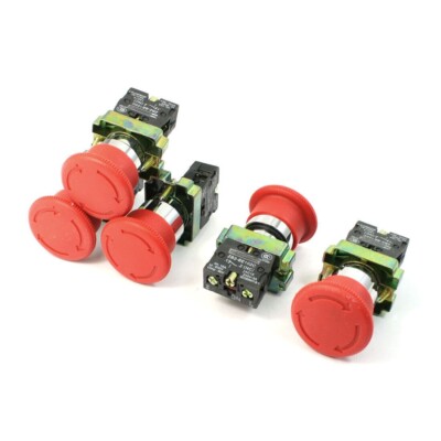 4PCS CB2-BE102 RED Mushroom 1NC Emergency Stop Push-button Switch | eBay