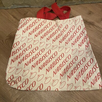 Large Vintage Red Cream Nabisco Snacks Tote Bag 19"x14" Collectible ...