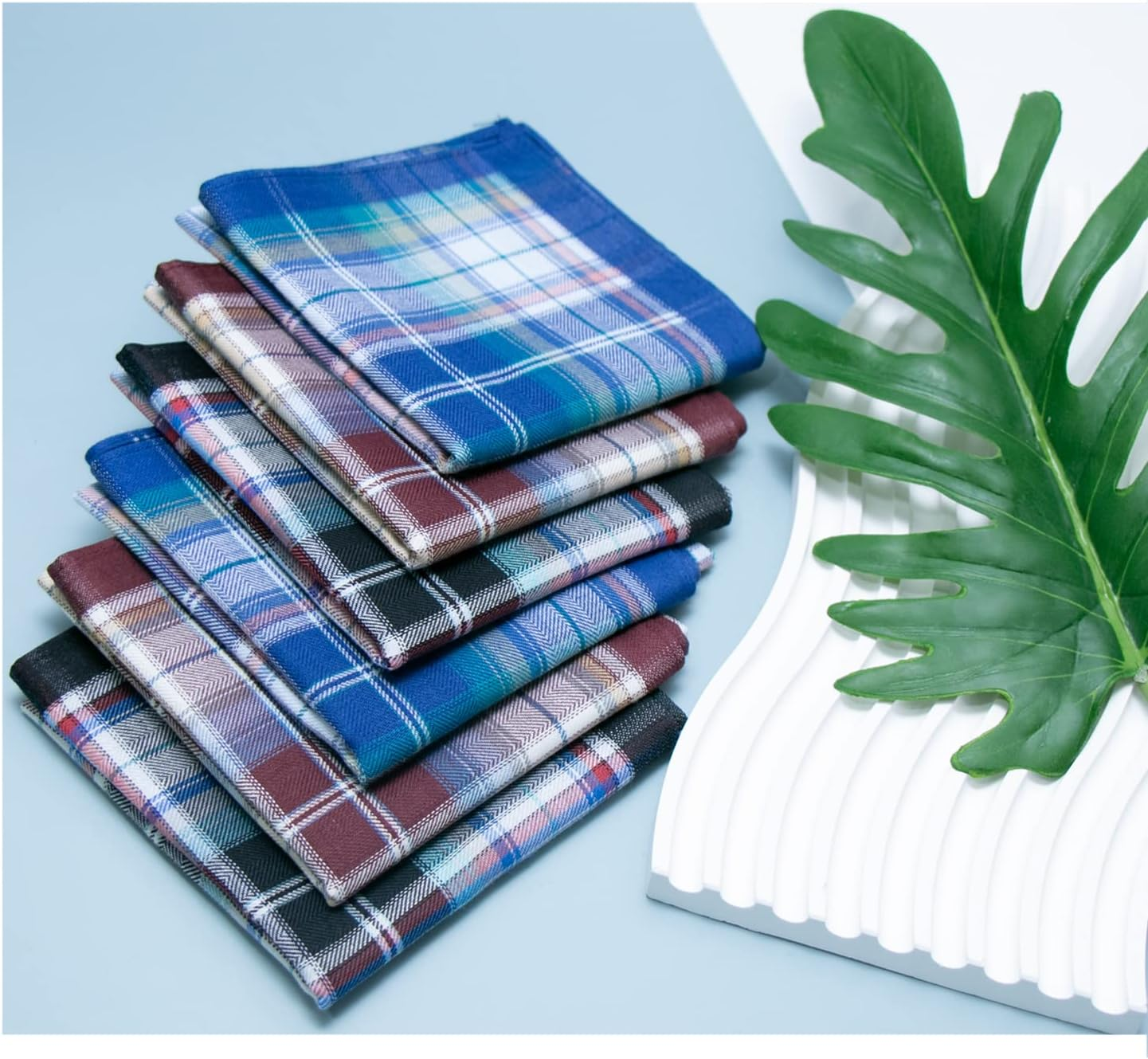 Mens Handkerchief 100% Soft Cotton Handkerchief Classic Plaid Pocket ...