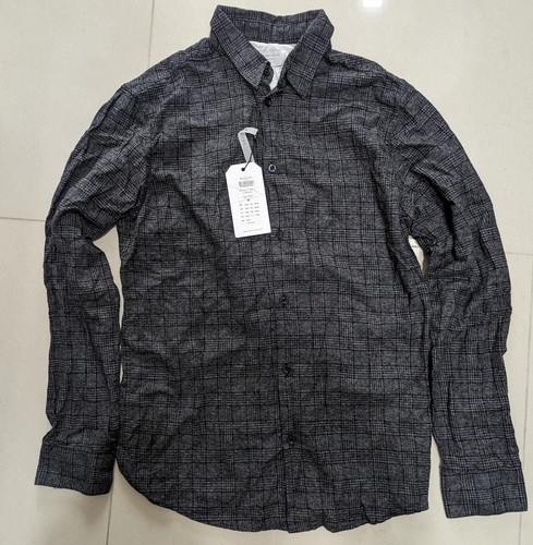 Selected Homme Identity Men's Medium Jet Black check Button long sleeve ...