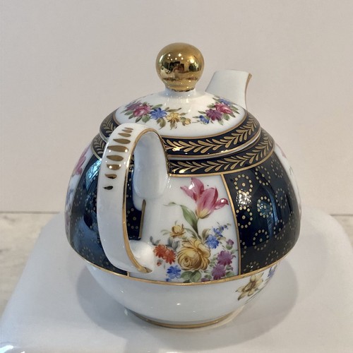 Vintage Lillian Vernon Porcelain Teapot, Teacup and Saucer Hand Painted ...