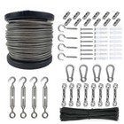 304 Stainless Steel Wire Cable 165ft String Light Hanging Kit Guide ...
