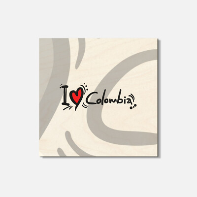 I Love Colombia Slogan 4'' X 4'' Square Wooden Coaster | eBay