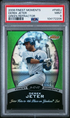 2008 TOPPS INEST MOMENTS GREEN REFRACTOR #FMDJ DEREK JETER 58/199 PSA 9 ...