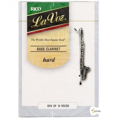 Rico La Voz Bass Clarinet Reeds, Strength Hard, 10- Reed Pack REC10HD ...