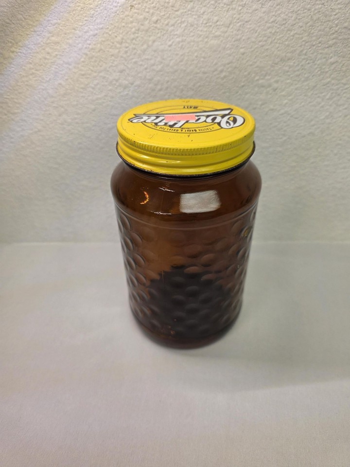 Vintage Collectible Glass Malt Extract Ovaltine Jar with yellow lid ...