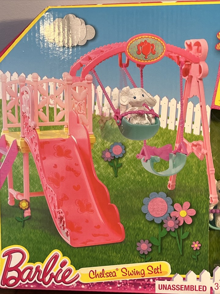 Barbie Sisters Chelsea Doll Swing Set w/Slide & Bunny Rabbit Playset ...