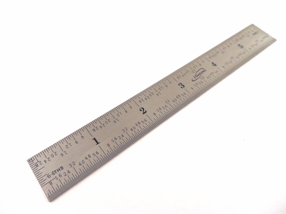 Igaging Machinist Ruler Stainless 6" Metric SAE E/M 1/32", 1/64th, mm ...