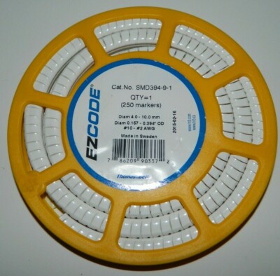 NEW THOMAS & BETTS EZCODE SMD394-9-1 WIRE MARKERS 250 qty markers 4 ...