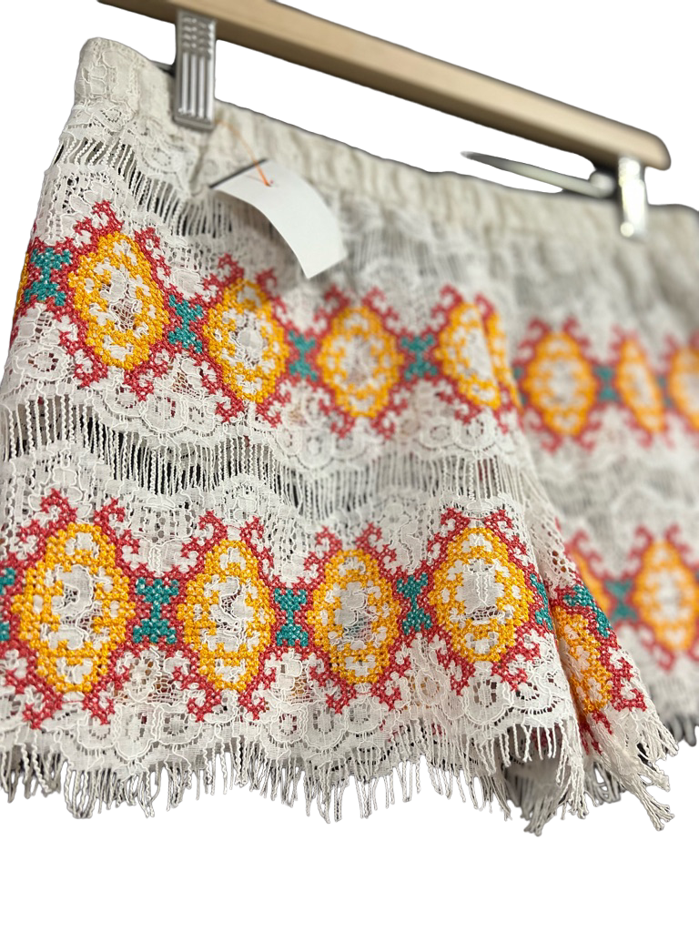 QUEEN & PAWN Kea Lace Embroidered Short in Orange Size Medium | eBay