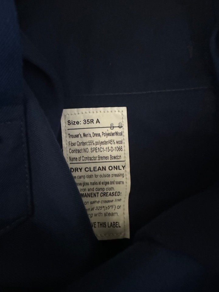 ASU Army Service Uniform Braided Trousers Pants DSCP Size 35R A New | eBay