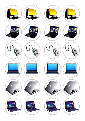 24 COMPUTER / COMPUTERS ICING EDIBLE FAIRY/CUP CAKE TOPPERS | eBay UK