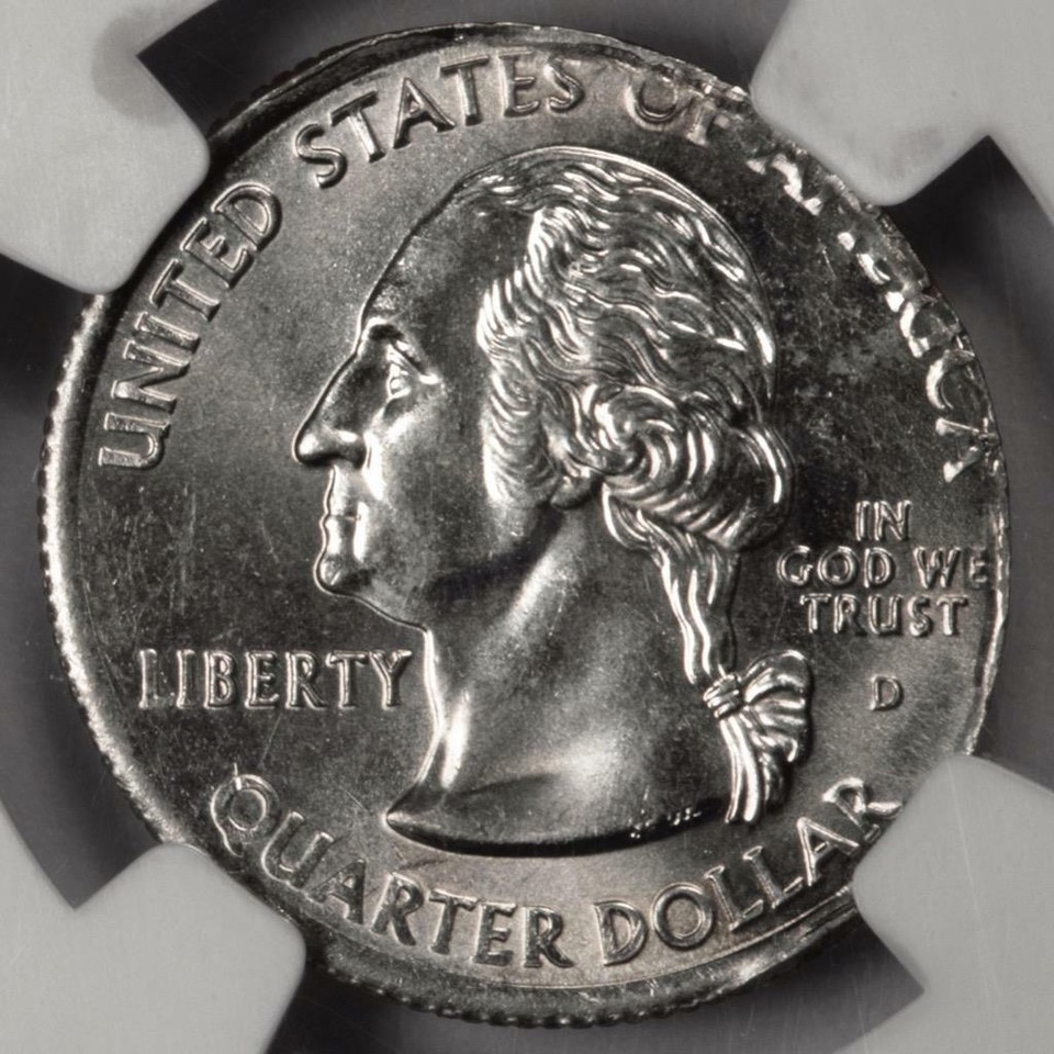 2005 D NGC MS64 Struck on Elliptical Clip 4.9 Gram Kansas Quarter Mint ...