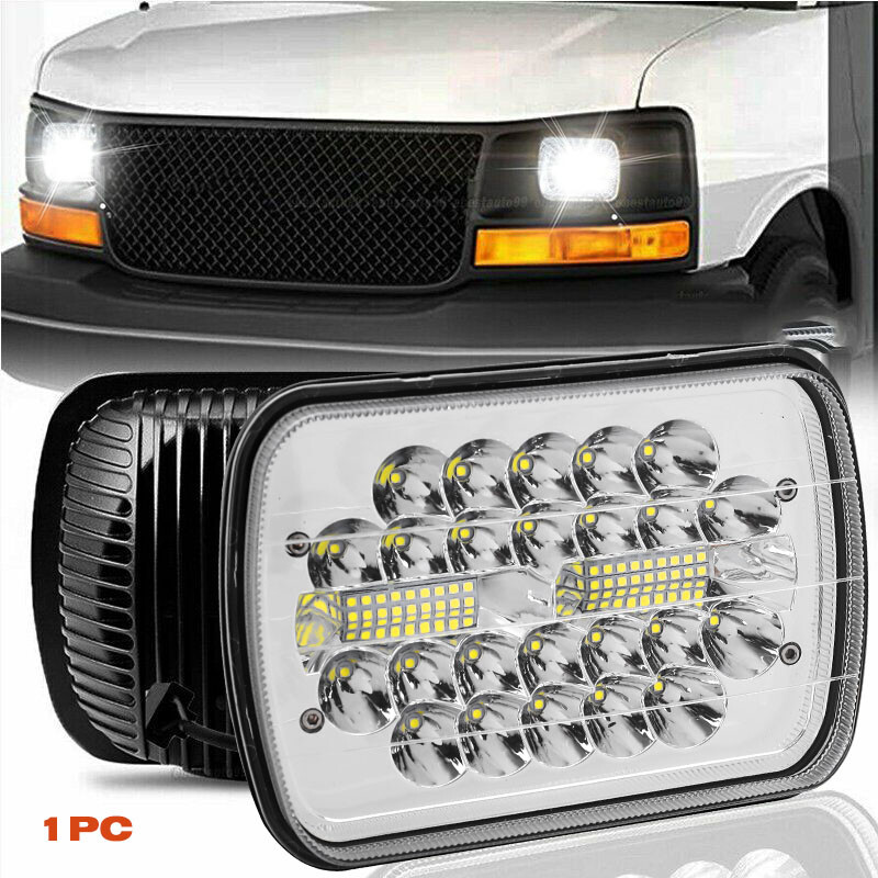 5x7" 7x6 LED Headlight Hi/Lo Fit For Chevy Express 1500 2500 3500 4500 ...