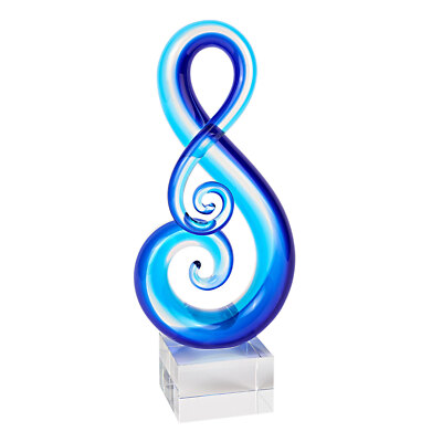 Elegant Modern Murano Style Art Glass Colorful Centerpiece - Blue Clef ...