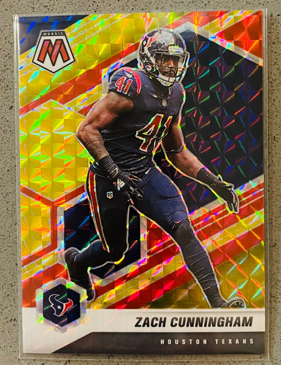 2021 Panini Mosaic #87 Zach Cunningham /80 Red Yellow Choice Fusion ...