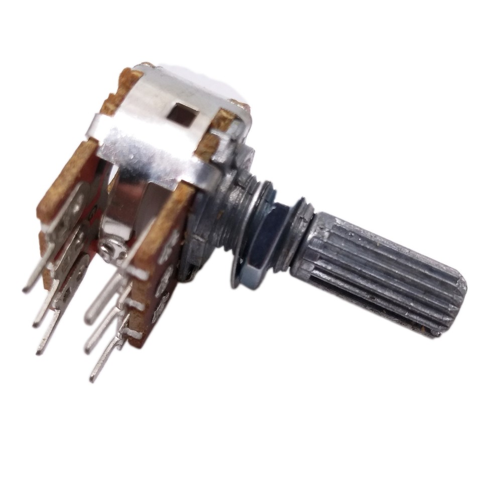US Stock 10pcs 20K ohm B20K Dual Stereo Potentiometer Pots Shaft S 20mm ...